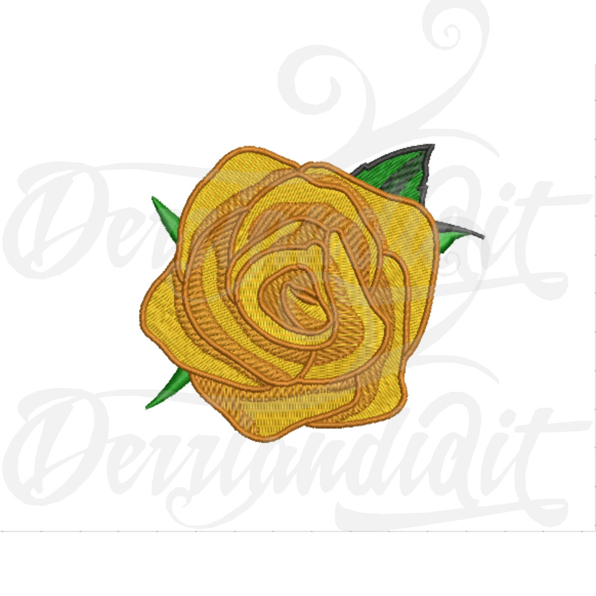 Yellow Rose Embroidery File/ Instant Download Paw Print Embroidery Fil ...